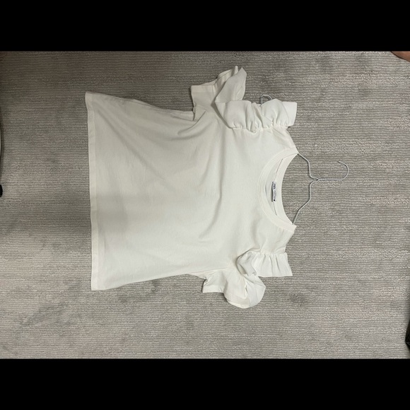 Zara | Tops | Zara White Ruffle Shirt | Poshmark